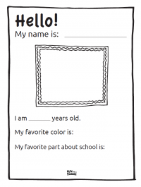 "Hello, My Name Is" | Printable Coloring Page - Play with a Purpose Blog