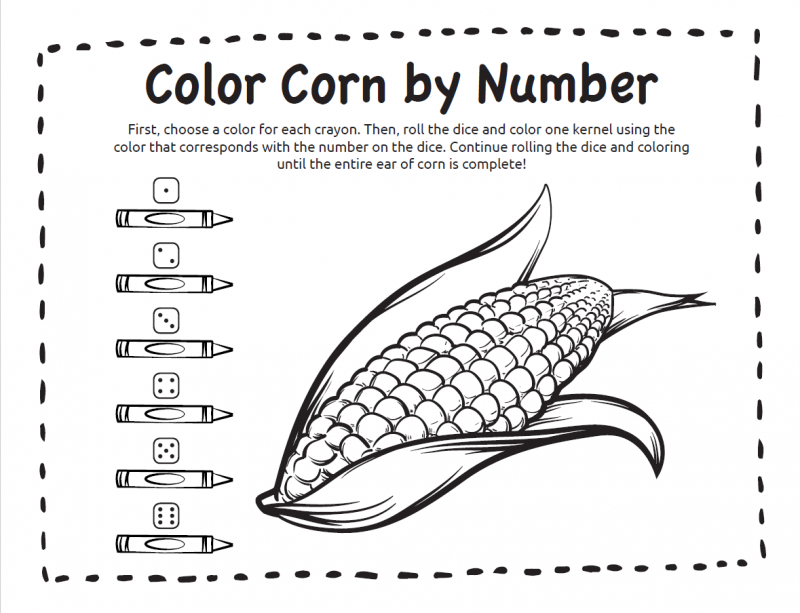Color Corn by Number | Coloring Pages - Play with a Purpose Blog