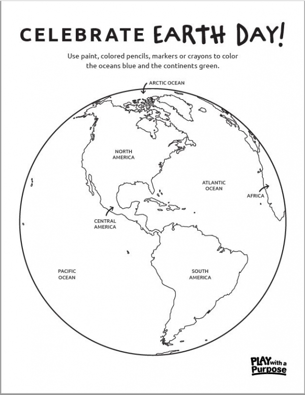 Earth Day - Coloring Page - Play with a Purpose Blog