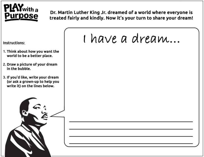 MLK I Have a Dream Printable - Play with a Purpose Blog