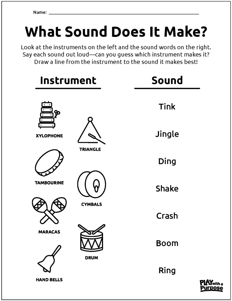 What Sound Does it Make? Worksheet - Play with a Purpose Blog