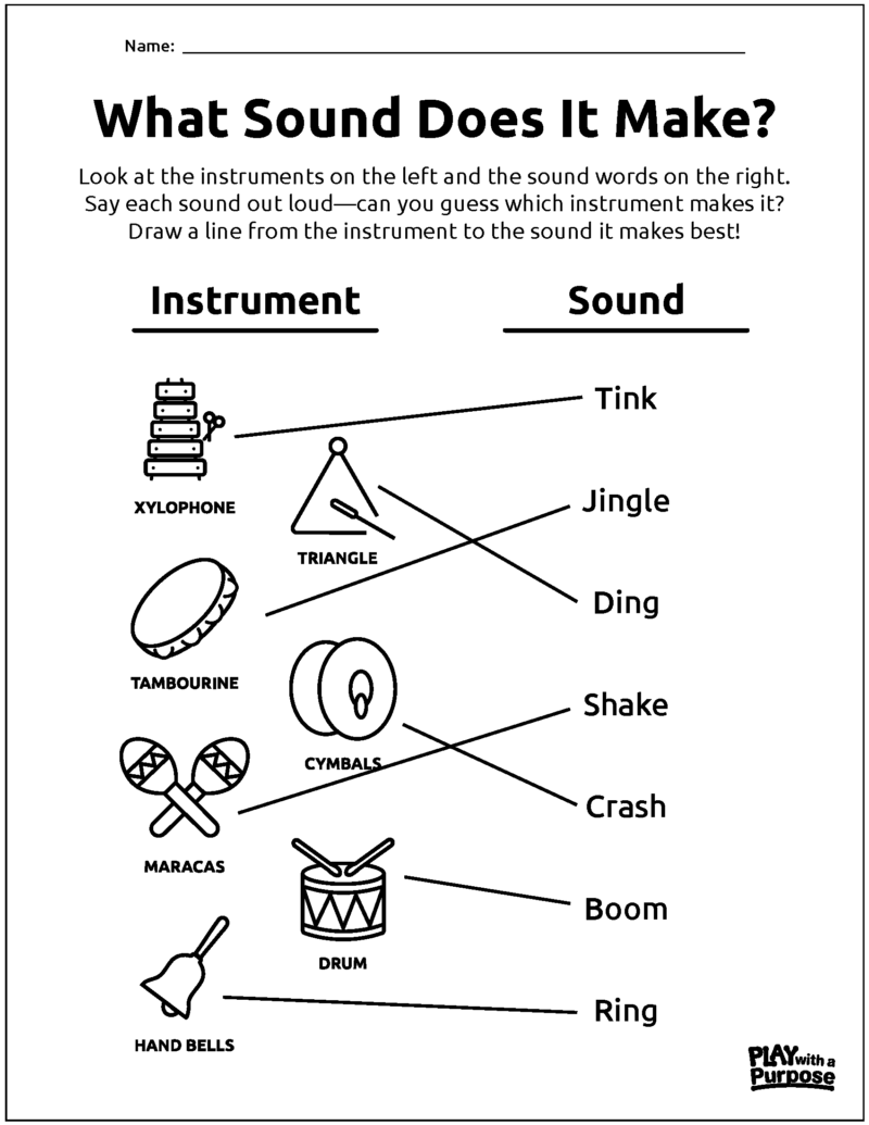 What Sound Does it Make? Worksheet - Play with a Purpose Blog